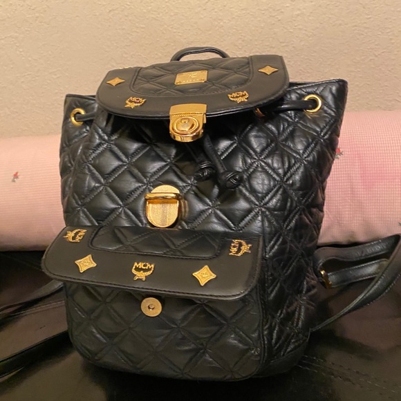 MCM | Bags | Mcm Quilt Leather Medium Backpack W Code | Poshmark
